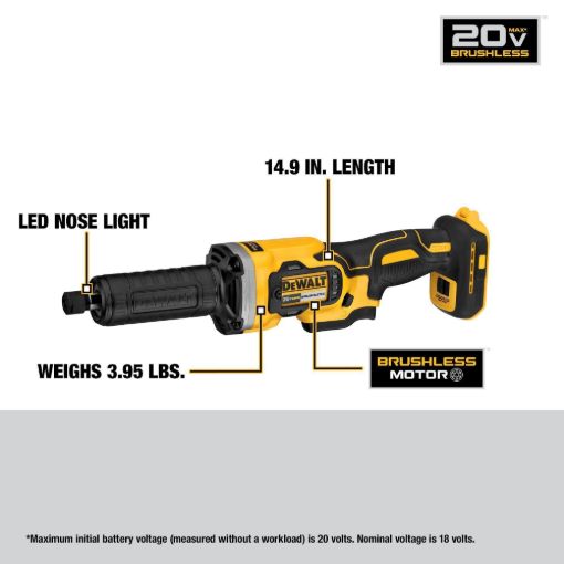 . DeWALT® 20V MAX* DCG426B Cordless Die Grinder, 20 VDC, Li-Ion Battery ...