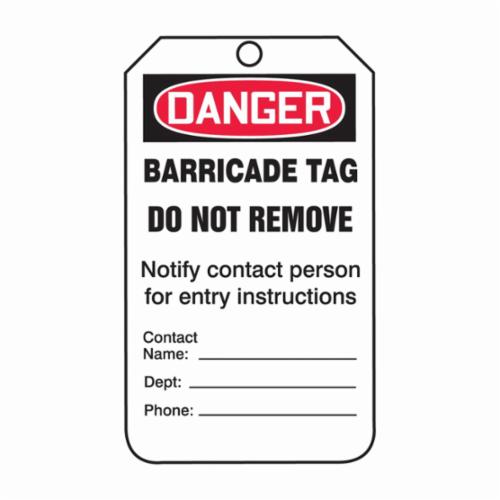 . Accuform® TAB104CTP Safety Tag, 5-3/4 in H x 3-1/4 in W, Black/Red ...